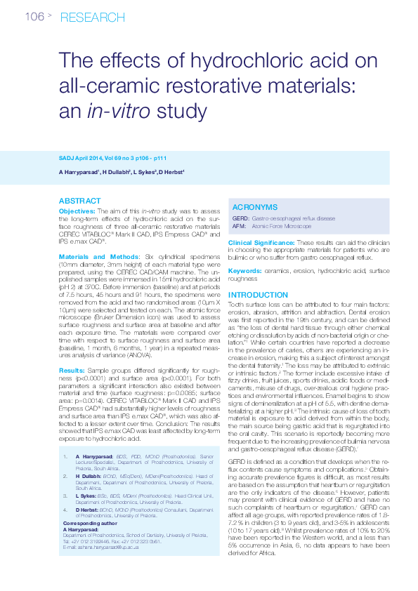 (PDF) The effects of hydrochloric acid on all-ceramic restorative ...