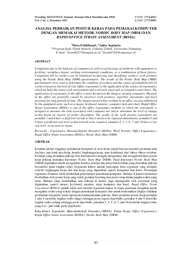 (PDF) Analisa Perbaikan Postur Kerja Pada Pemakai Komputer Dengan ...
