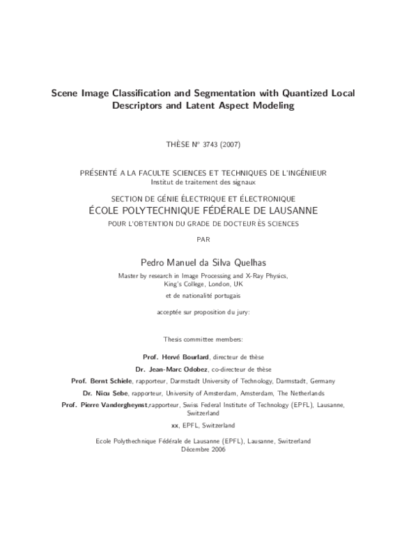 (PDF) Scene image classification and segmentation with quantized local descriptors and latent ...