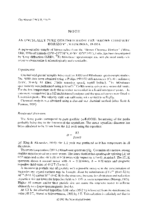(PDF) Investigating Pure Goethite in Sukinda, India