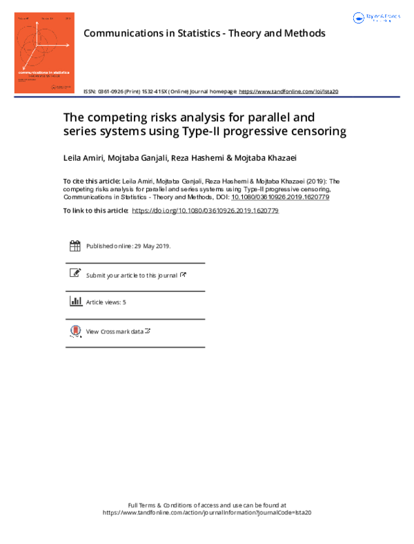(PDF) The competing risks analysis for parallel and series systems ...