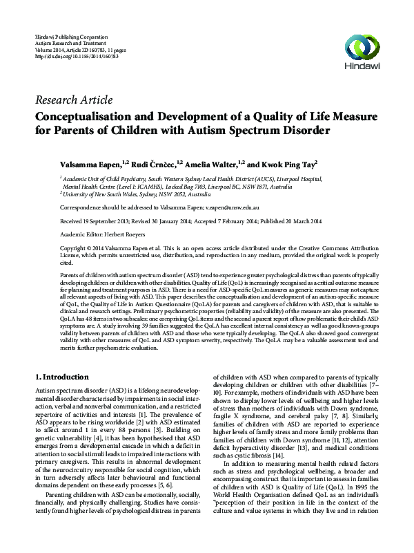 (PDF) Conceptualisation and development of a quality of life measure ...