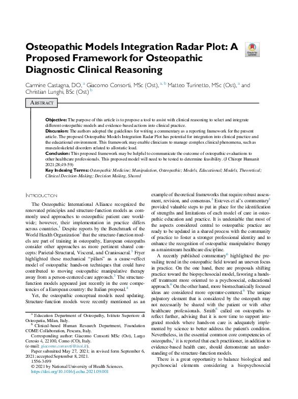 (PDF) Osteopathic Models Integration Radar Plot: A Proposed Framework ...