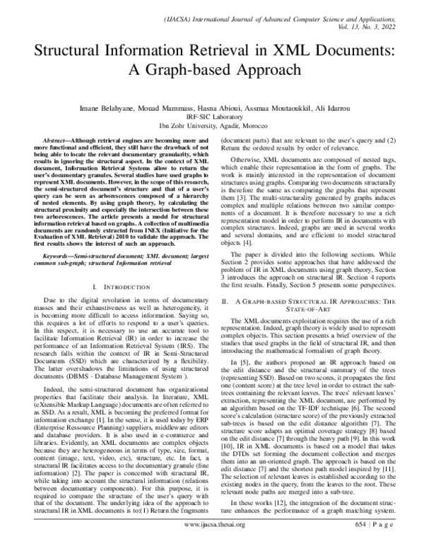 Pdf Structural Information Retrieval In Xml Documents A Graph Based