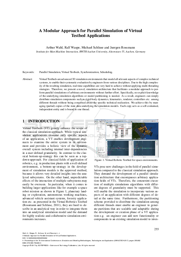 (PDF) A Modular Approach for Parallel Simulation of Virtual Testbed ...