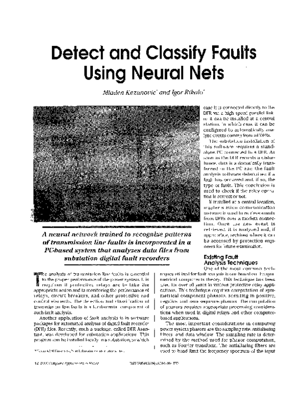 (PDF) Detect and classify faults using neural nets (PDF) Detect and classify faults using neural nets
