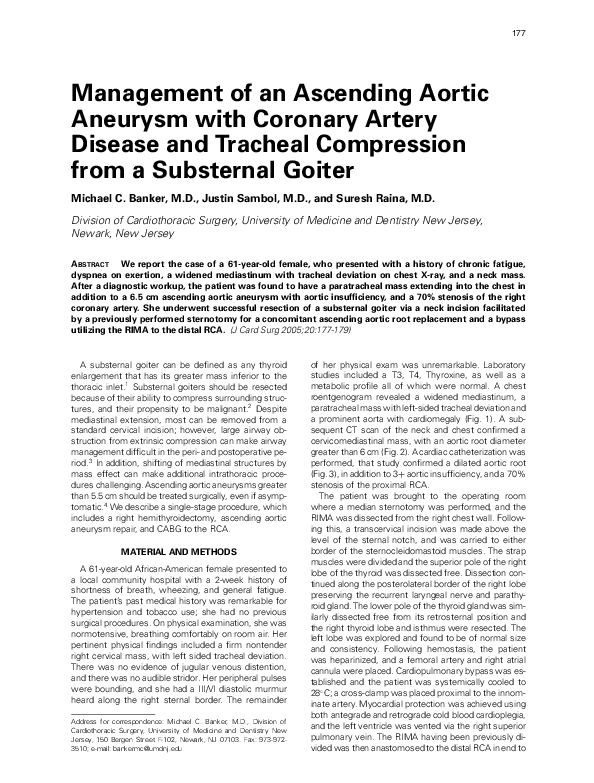 (PDF) Management of an Ascending Aortic Aneurysm with Coronary Artery ...