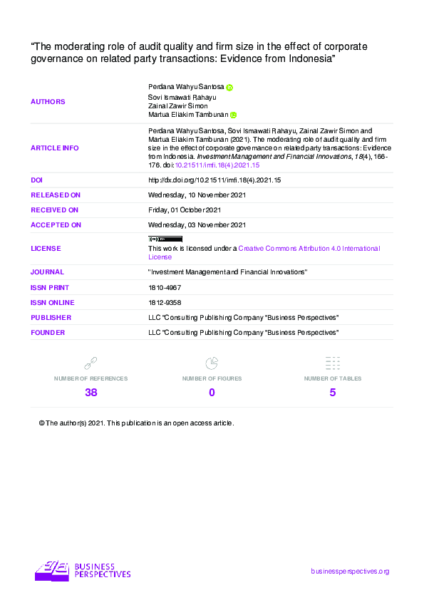 (PDF) The moderating role of audit quality and firm size in the effect of corporate governance ...