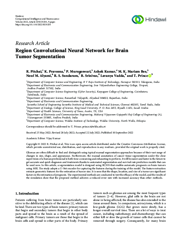 Pdf Rcnn For Automated Brain Tumor Segmentation