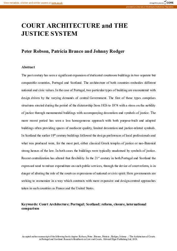 (PDF) The architecture of courts in Portugal and Scotland