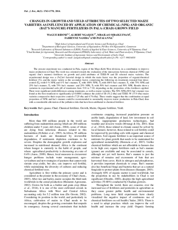 (PDF) Changes in Growth and Yield Attributes of Two Selected Maize ...