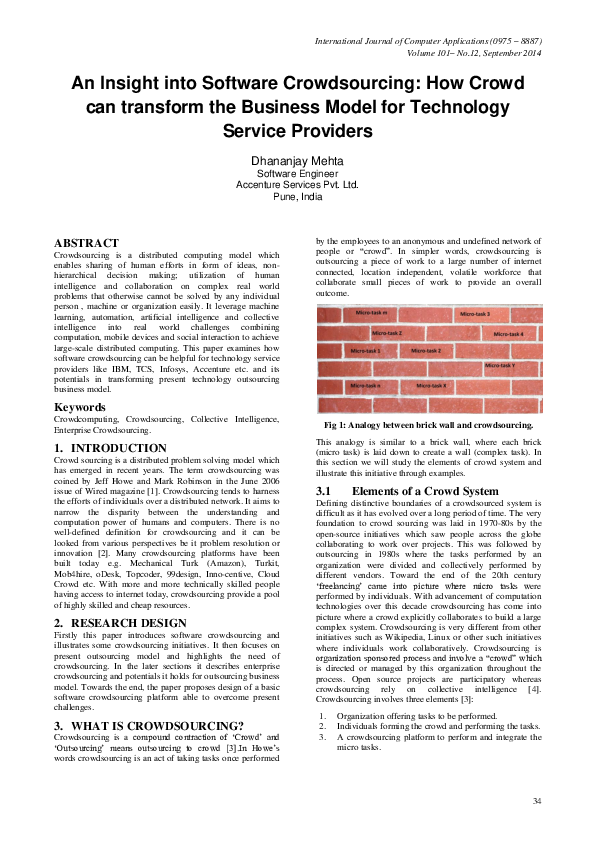 (PDF) An Insight into Software Crowd Sourcing: How Crowd can transform the Business Model for ...
