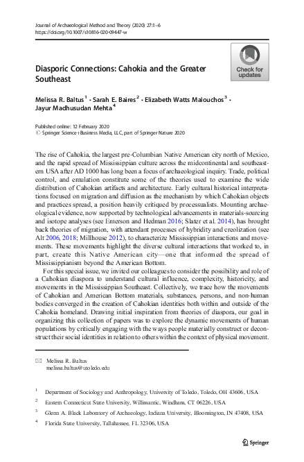 (PDF) Diasporic Connections: Cahokia and the Greater Southeast