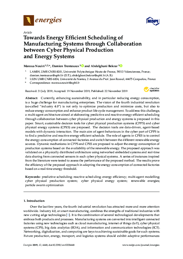 (PDF) Towards Energy Efficient Scheduling of Manufacturing Systems ...
