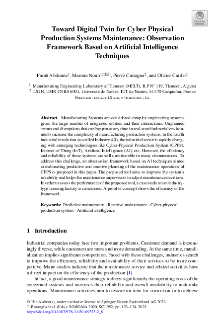 (PDF) Toward Digital Twin for Cyber Physical Production Systems ...