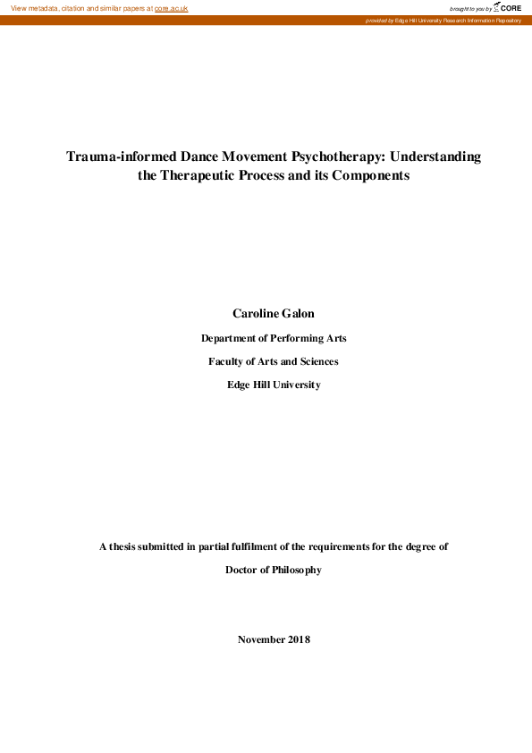 (PDF) Trauma-informed dance movement psychotherapy : understanding the ...