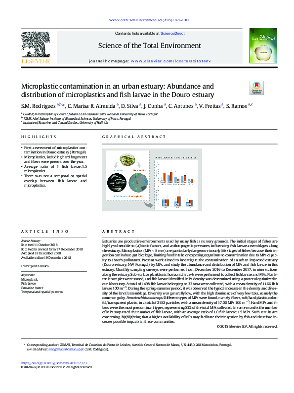 (PDF) Microplastic contamination in an urban estuary: Abundance and distribution of ...