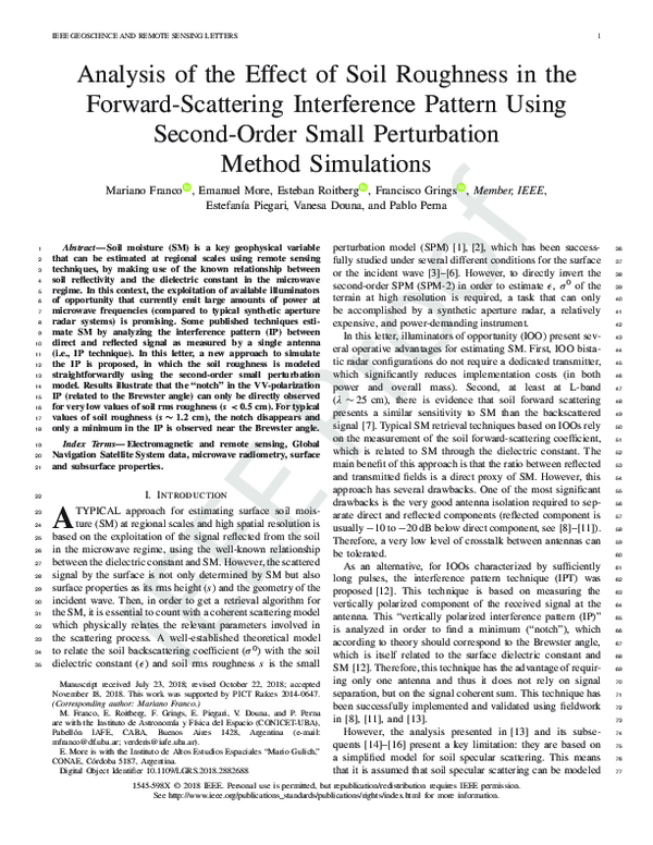 (PDF) Analysis of the Effect of Soil Roughness in the Forward ...