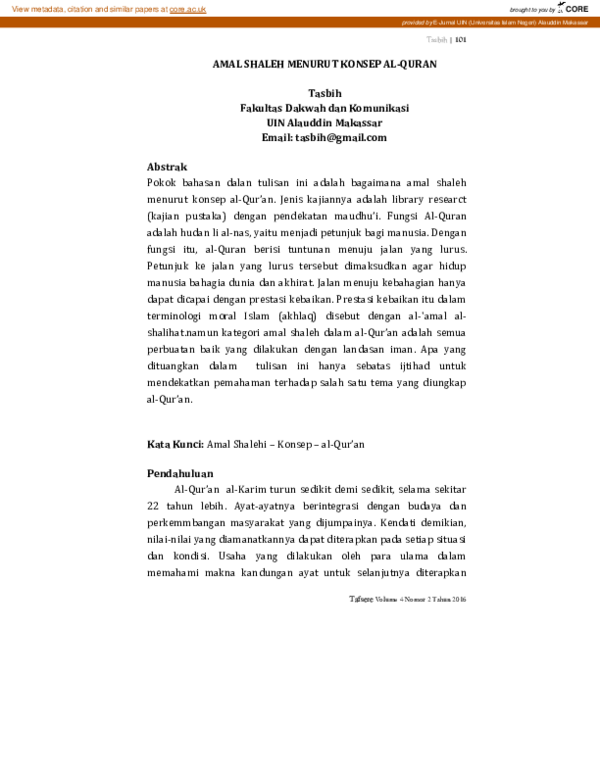(PDF) Amal Shaleh Menurut Konsep Al-Quran