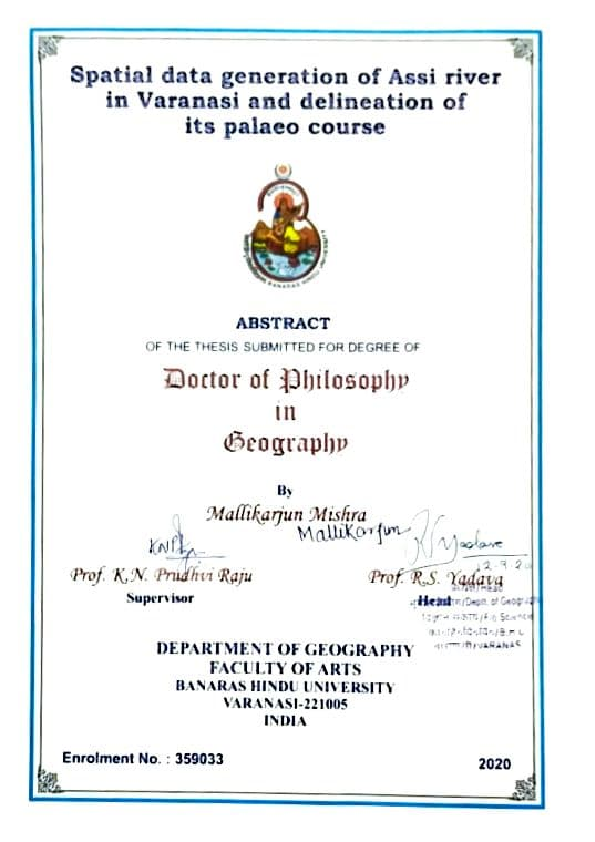 (PDF) Spatial data generation of Assi river in Varanasi and delineation of its palaeo course