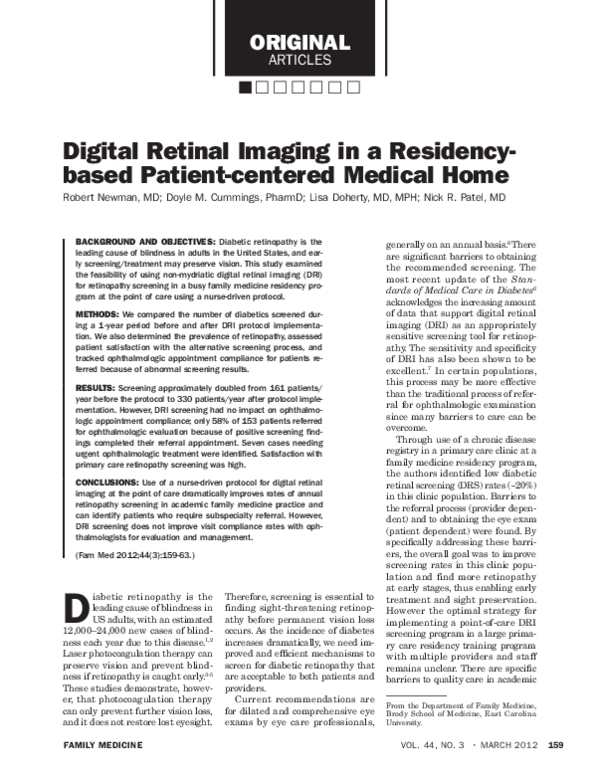 (PDF) Digital retinal imaging in a residency-based patient-centered ...