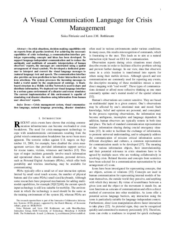 (PDF) A visual communication language for crisis management