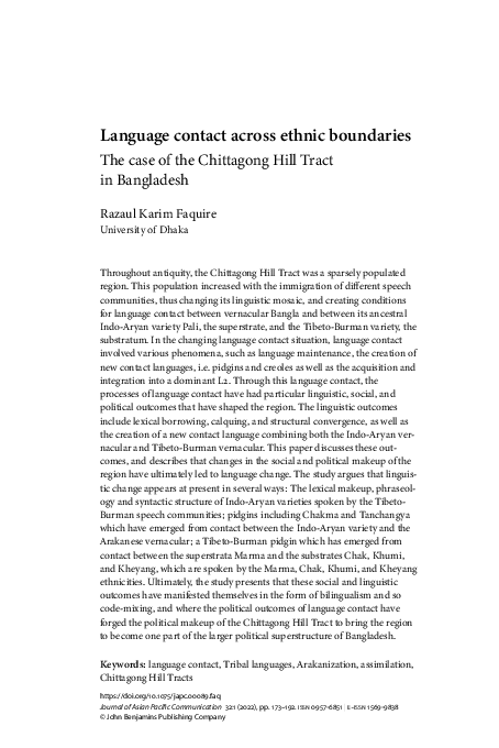 (PDF) Language contact across ethnic boundaries: The case of the ...