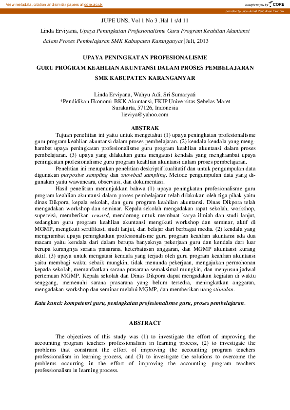 (PDF) Upaya Peningkatan Profesionalisme Guru Program Keahlian Akuntansi Dalam Proses ...