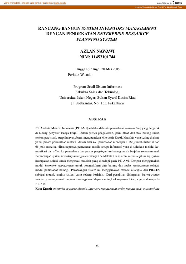 (PDF) Rancang Bangun System Inventory Management Dengan Pendekatan Enterprise Resource Planning ...