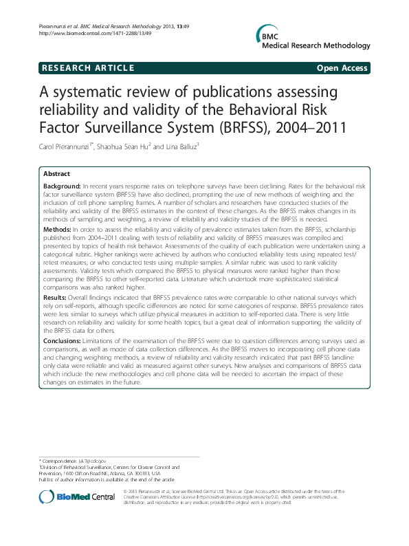 (PDF) A systematic review of publications assessing reliability and ...