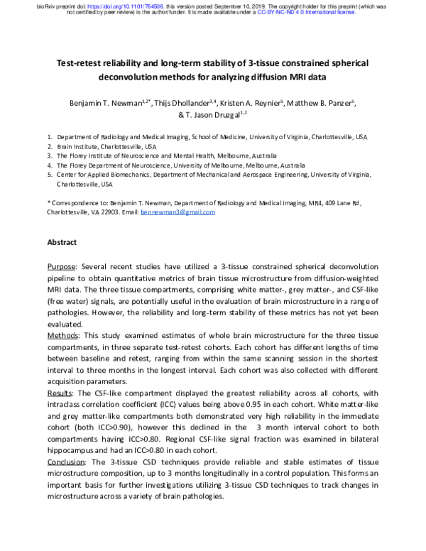 (PDF) Multi-tissue constrained spherical deconvolution for improved analysis of multi-shell ...