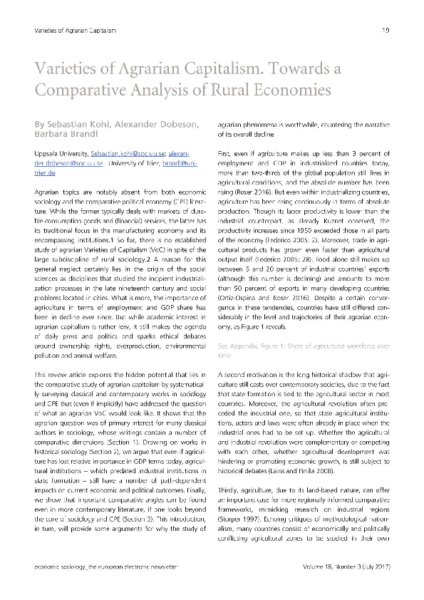 (PDF) Varieties of Agrarian Capitalism: Towards a Comparative Analysis ...