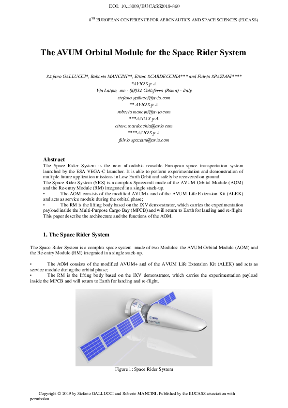 (PDF) Avum_Orbital_Module_for_Space_Rider_System