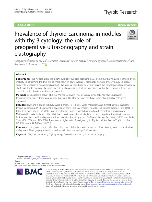 (PDF) Prevalence of thyroid carcinoma in nodules with thy 3 cytology ...