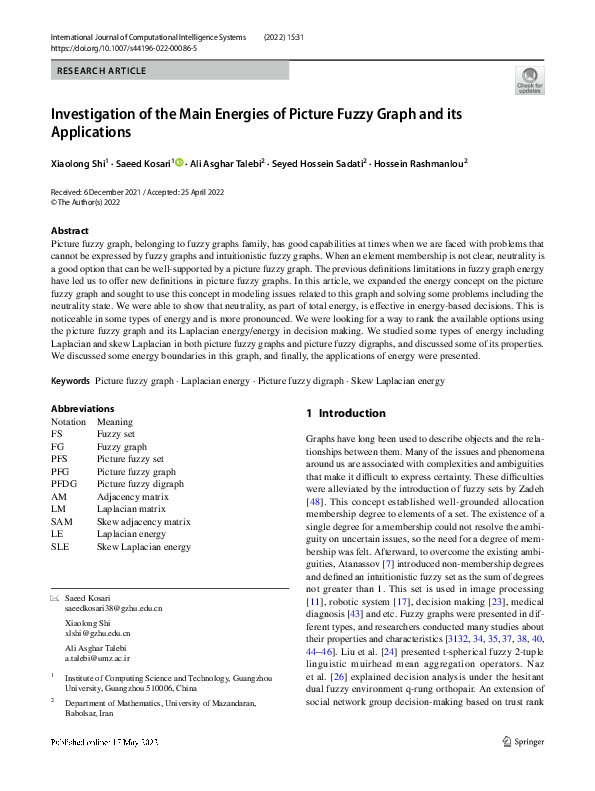 (PDF) Investigation of the Main Energies of Picture Fuzzy Graph and its Applications