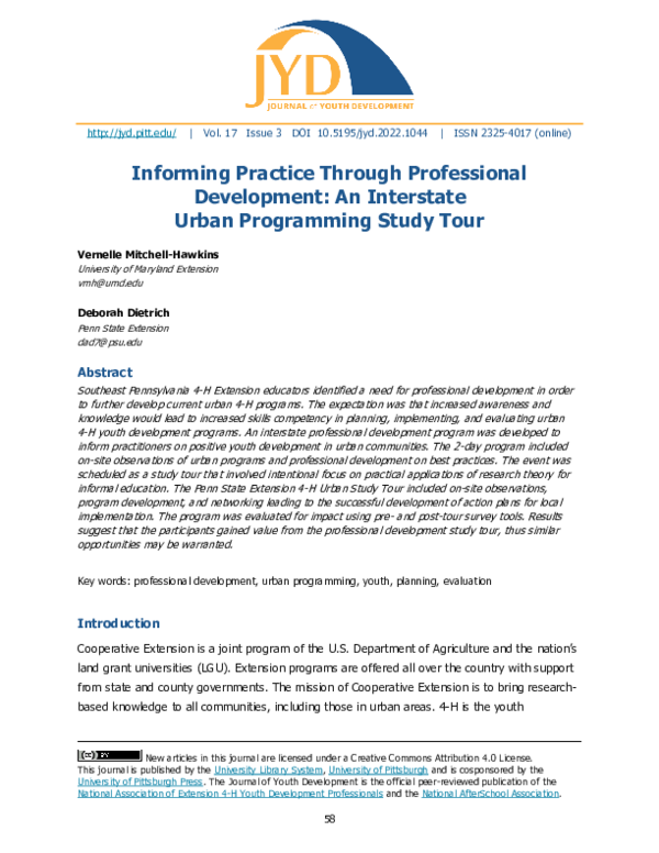 (PDF) Informing Practice Through Professional Development: An ...