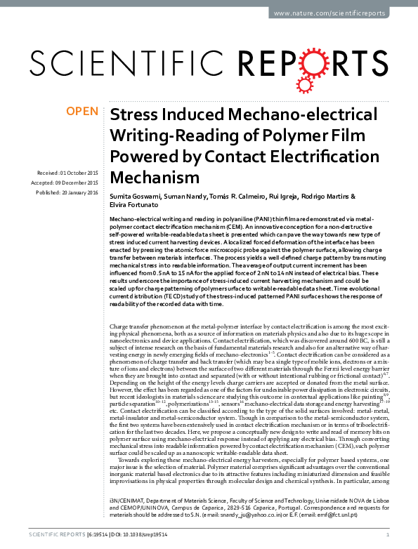 (PDF) Stress Induced Mechano-electrical Writing-Reading of Polymer Film ...