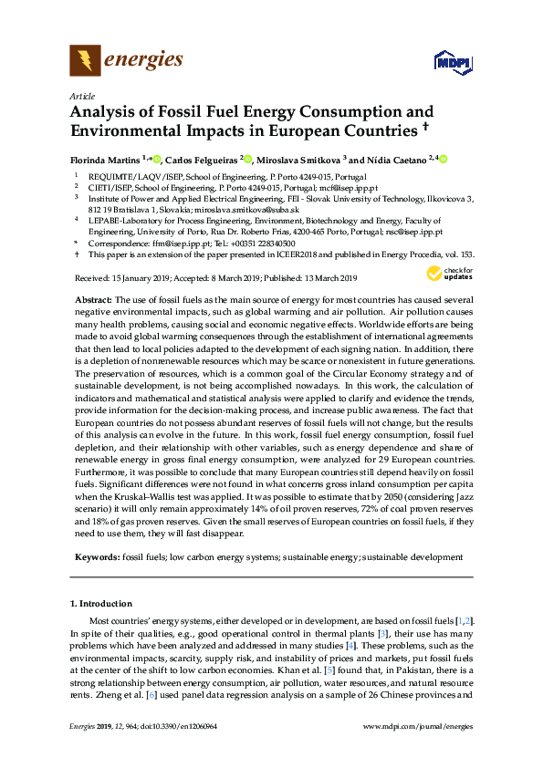 (PDF) Analysis of Fossil Fuel Energy Consumption and Environmental ...