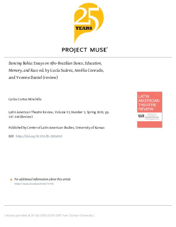 (PDF) Dancing Bahia: Essays on Afro-Brazilian Dance, Education, Memory ...