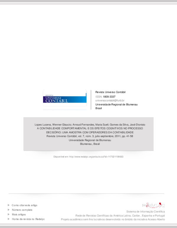 (PDF) Behavioral Accounting and Its Cognitive Effects on Decision ...