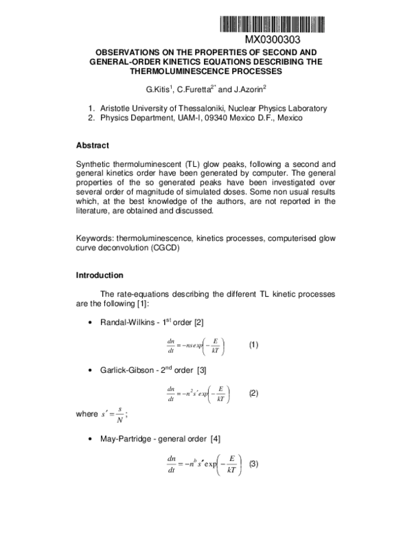 (PDF) Observations on the properties of second and general-order ...
