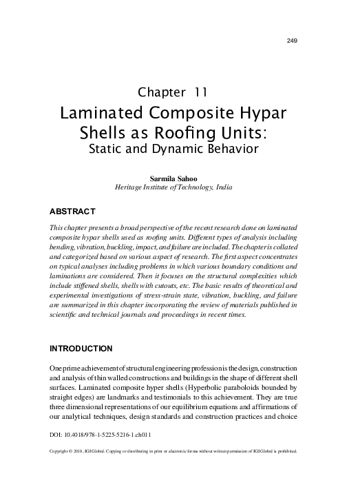 (PDF) Laminated Composite Hypar Shells as Roofing Units