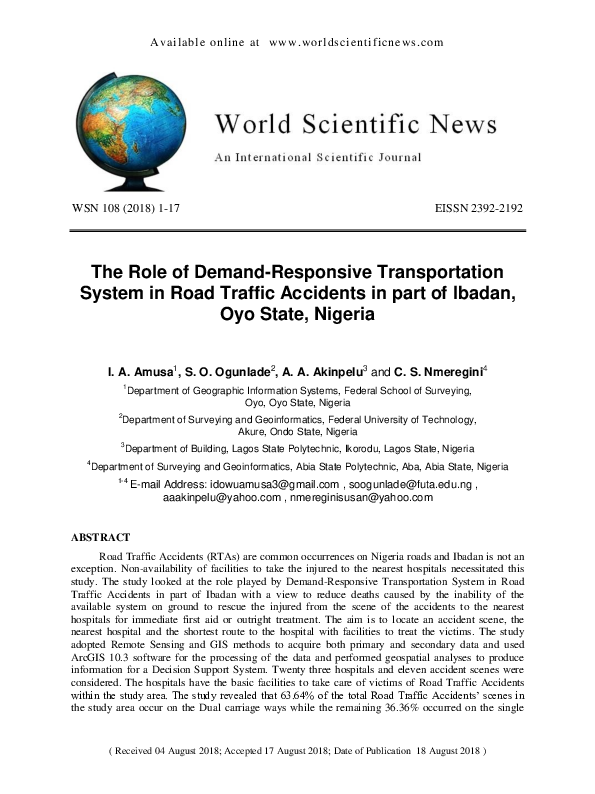 (PDF) The Role of Demand-Responsive Transportation System in Road ...