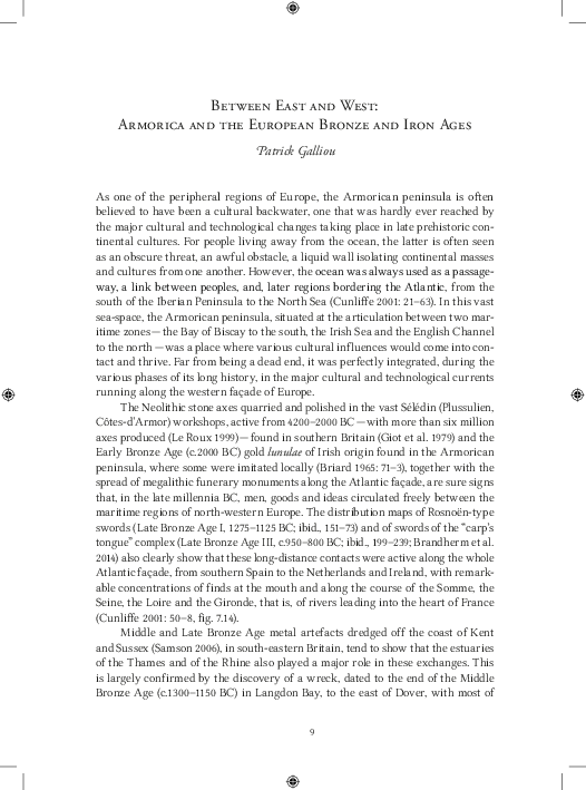 (PDF) Between East and West: Armorica and the European Bronze and Iron Ages