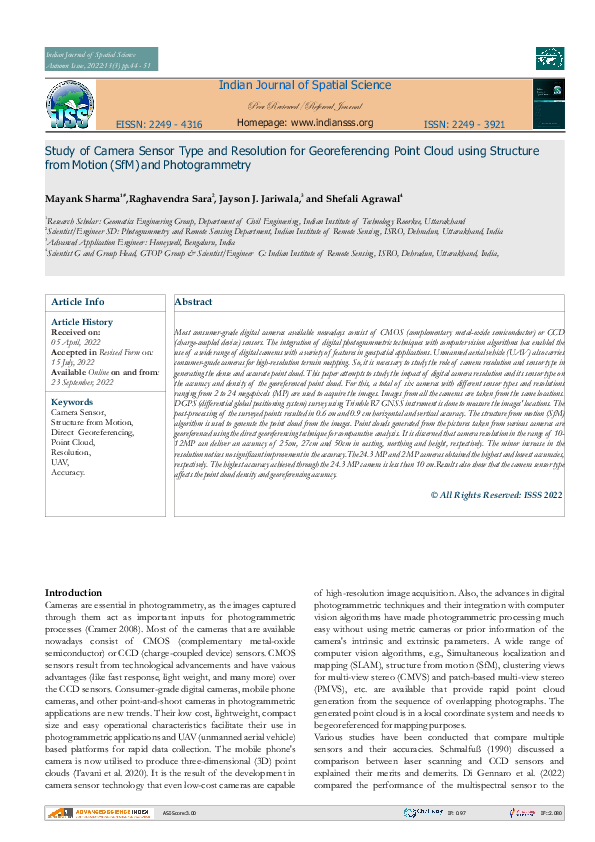 (PDF) Camera Sensors and Resolution in Georeferencing