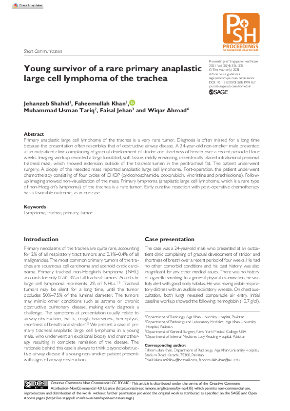 (PDF) Young survivor of a rare primary anaplastic large cell lymphoma ...