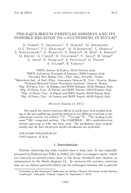 Pdf Pre Equilibrium Particles Emission And Its Possible Relation To
