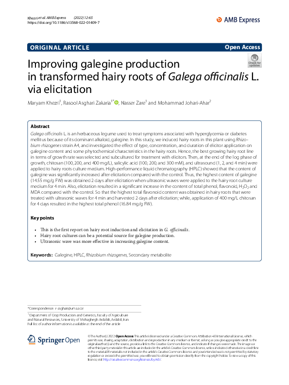 (PDF) Improving galegine production in transformed hairy roots of ...