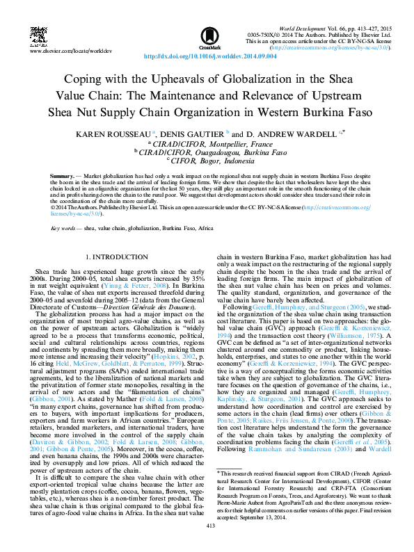 (PDF) Coping with the Upheavals of Globalization in the Shea Value ...