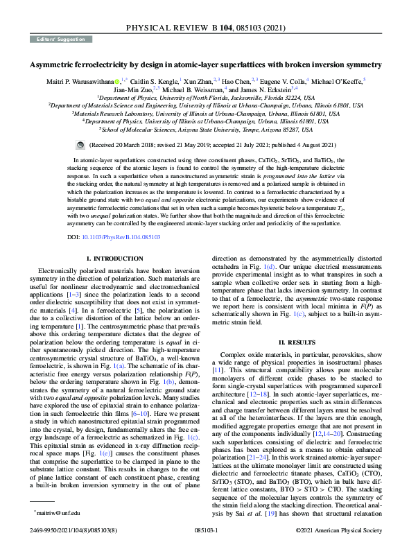 (PDF) Asymmetric ferroelectricity by design in atomic-layer ...